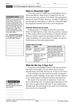 Interactive Textbook Ch. 22 The Nature of Light | PDF