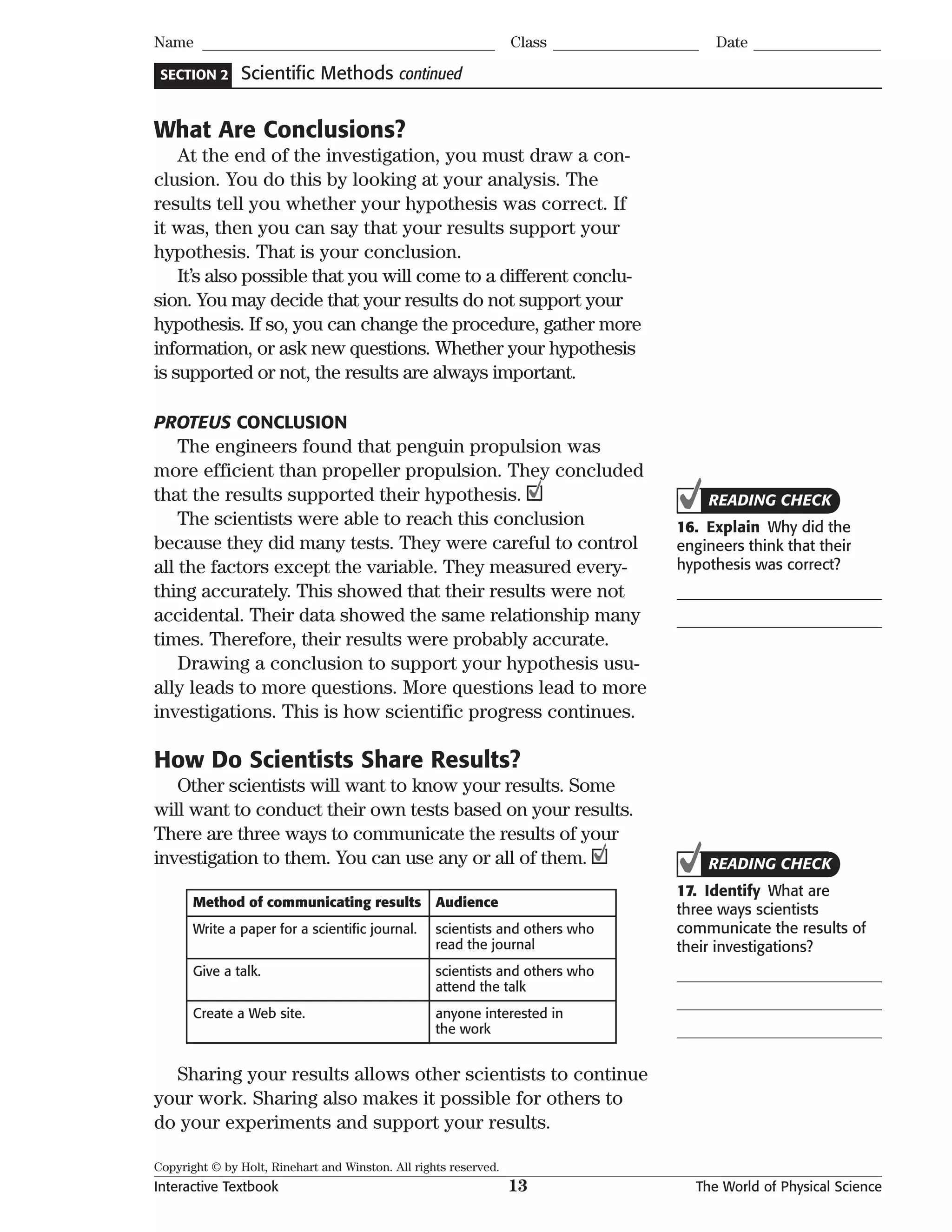Interactive textbook ch. 1 the world of physical science | PDF