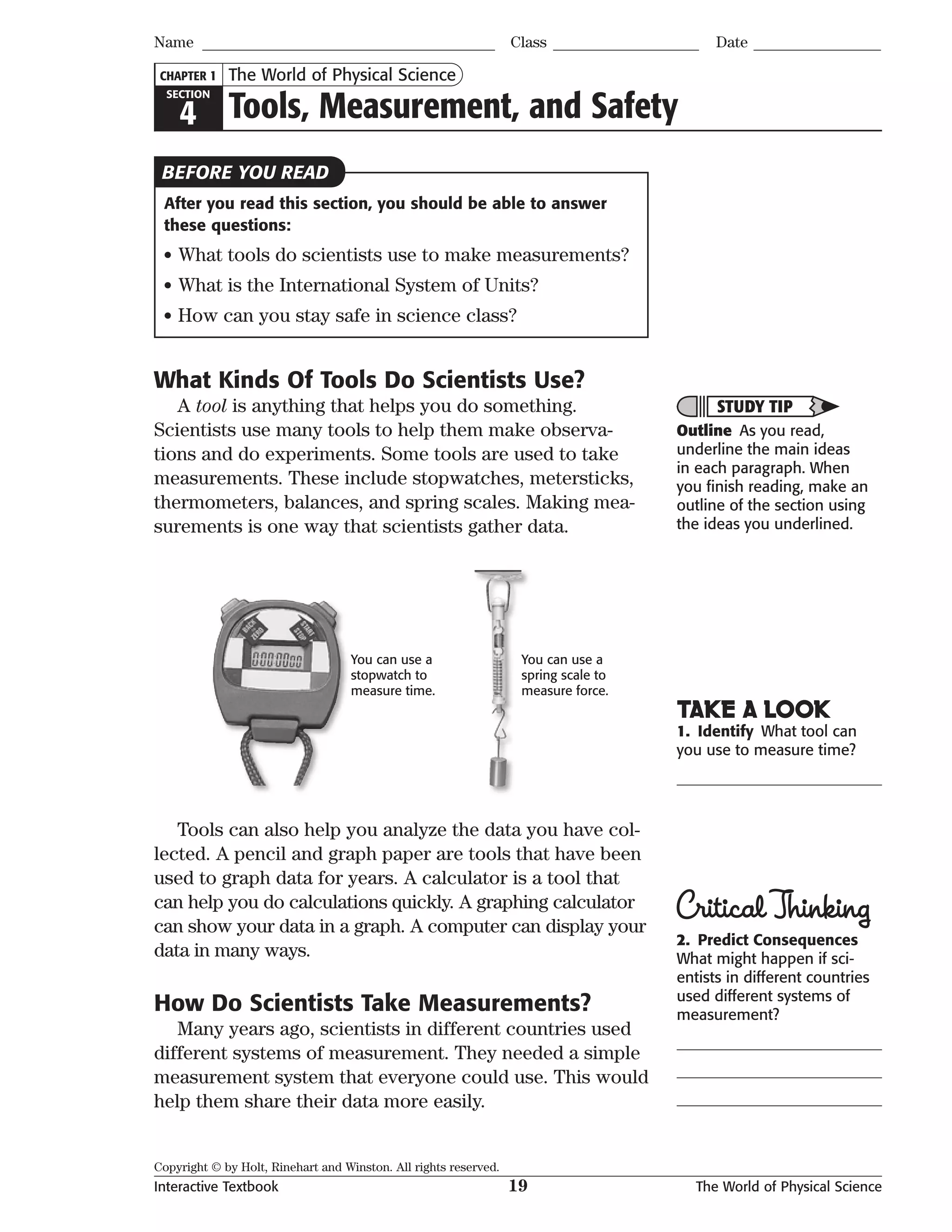 Interactive textbook ch. 1 the world of physical science | PDF