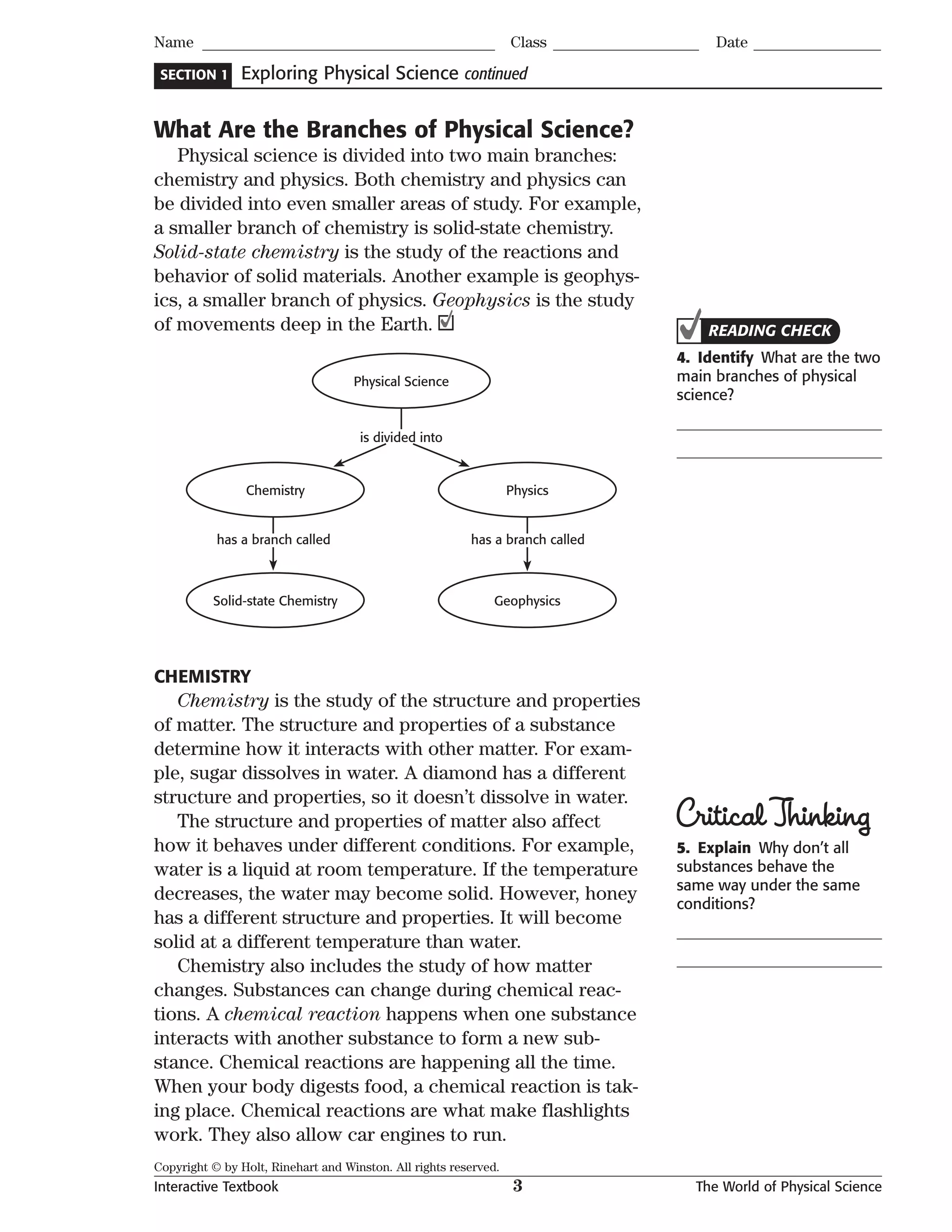 Interactive textbook ch. 1 the world of physical science | PDF