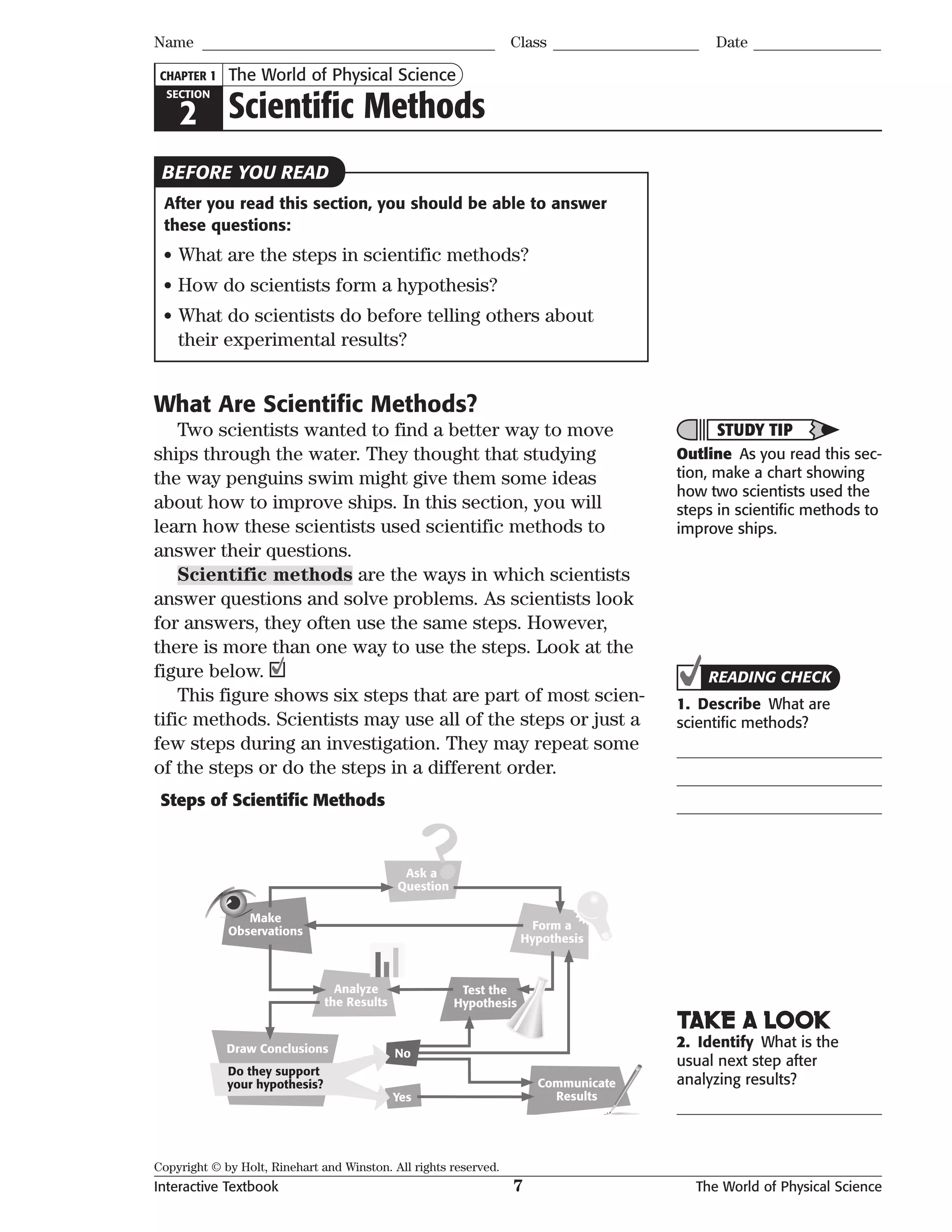 Interactive textbook ch. 1 the world of physical science | PDF