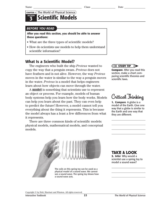 Interactive textbook ch. 1 the world of physical science | PDF