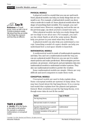 Interactive textbook ch. 1 the world of physical science | PDF