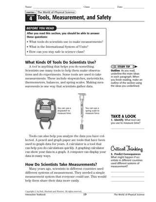 Interactive textbook ch. 1 the world of physical science | PDF