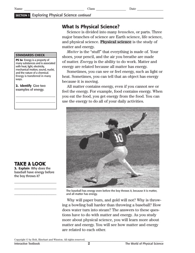 Interactive textbook ch. 1 the world of physical science | PDF