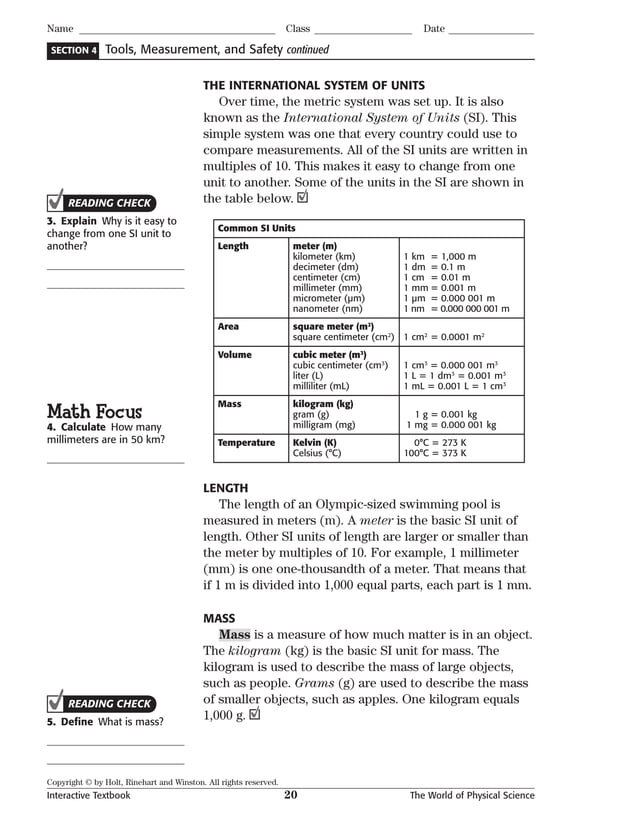Interactive textbook ch. 1 the world of physical science | PDF