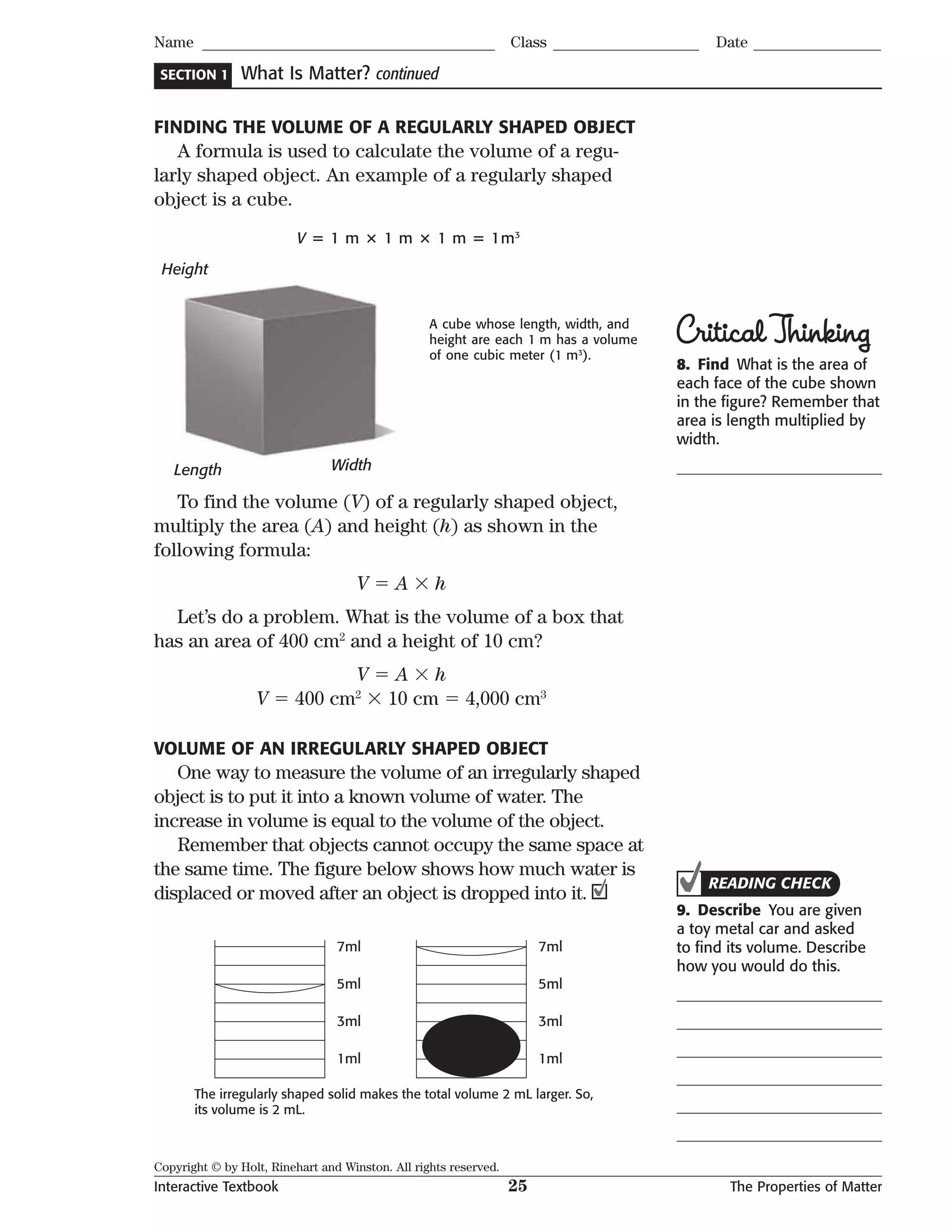 Interactive textbook ch. 2 & 3 the properties & states of matter | PDF