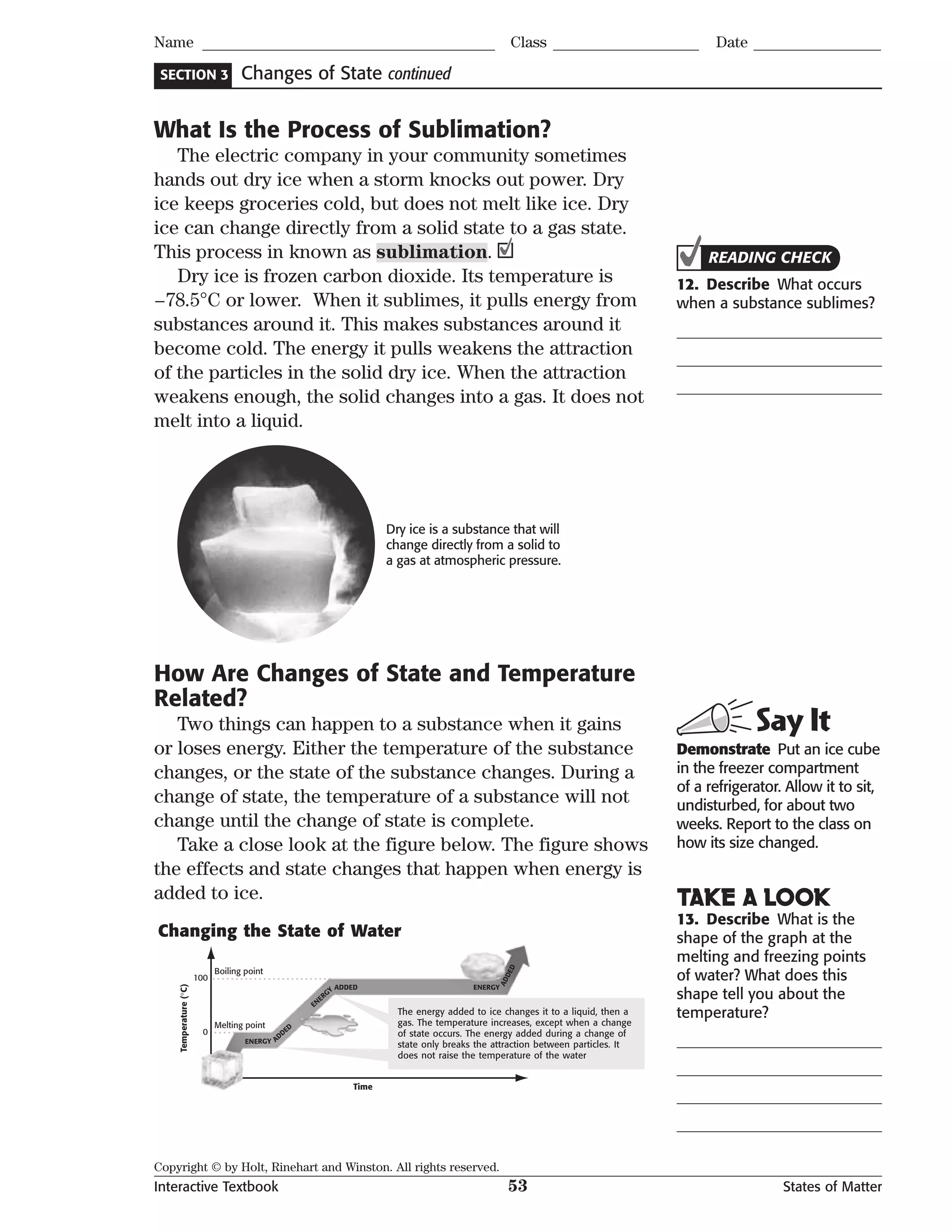 Interactive textbook ch. 2 & 3 the properties & states of matter | PDF