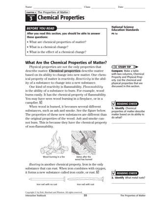 Interactive textbook ch. 2 & 3 the properties & states of matter | PDF