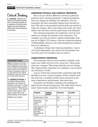Interactive textbook ch. 2 & 3 the properties & states of matter | PDF