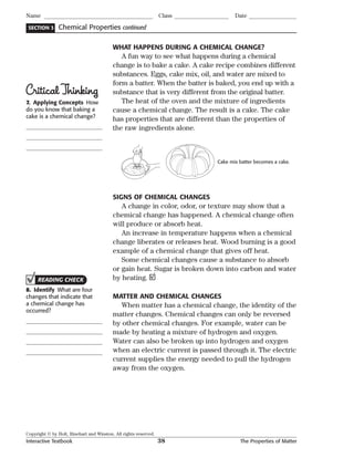 Interactive textbook ch. 2 & 3 the properties & states of matter | PDF