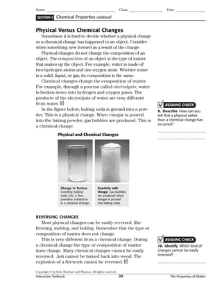 Interactive textbook ch. 2 & 3 the properties & states of matter | PDF