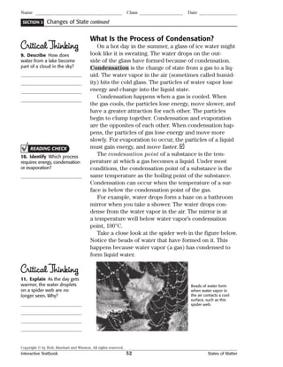 Interactive textbook ch. 2 & 3 the properties & states of matter | PDF