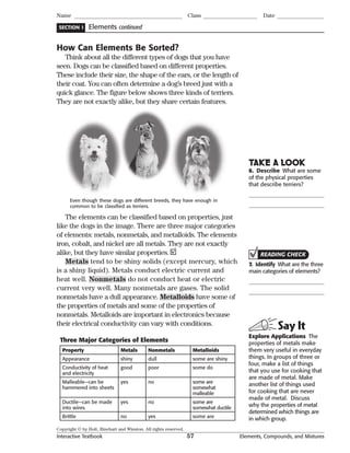 Interactive textbook ch. 4 elements, compounds & mixtures | PDF