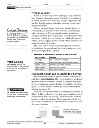 Interactive textbook ch. 4 elements, compounds & mixtures | PDF