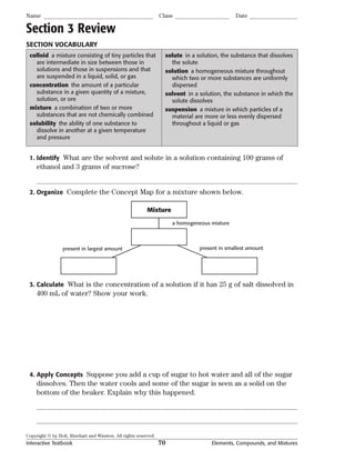 Interactive textbook ch. 4 elements, compounds & mixtures | PDF