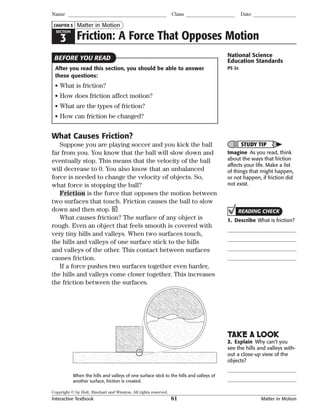 Interactive textbook ch. 5 matter in motion | PDF