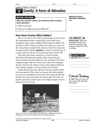 Interactive textbook ch. 5 matter in motion | PDF