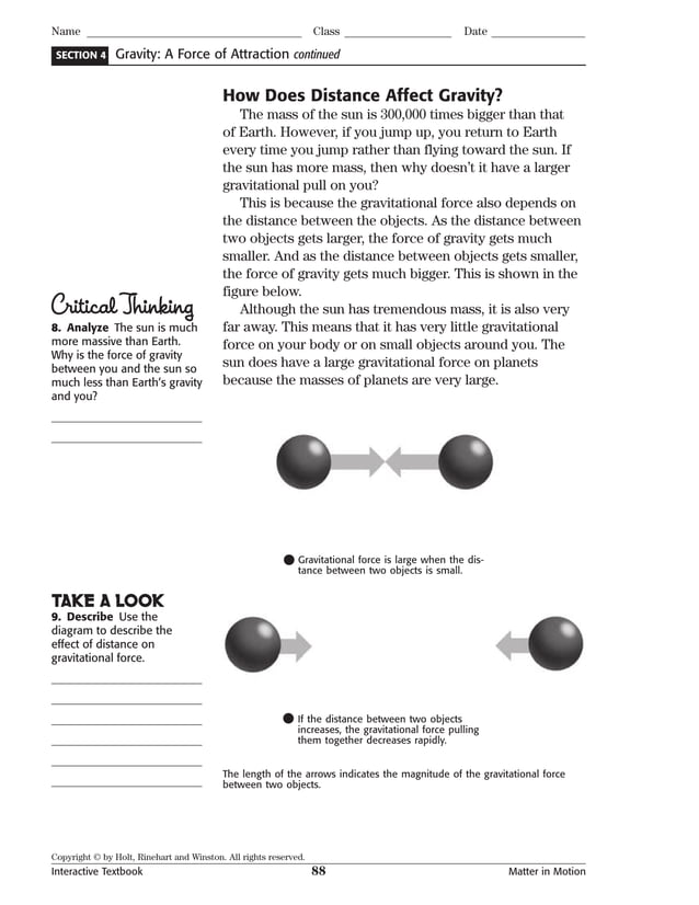 Interactive textbook ch. 5 matter in motion | PDF