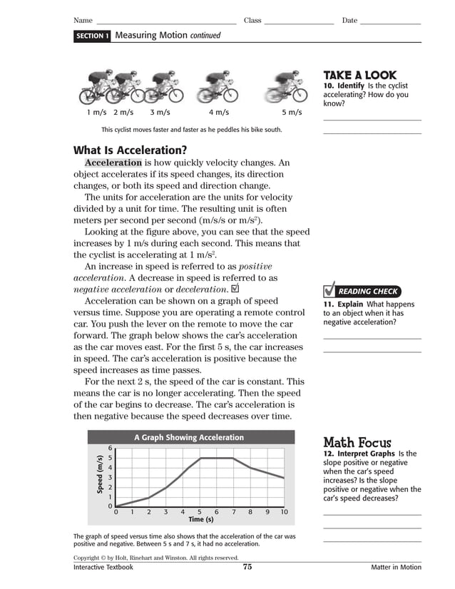 Interactive textbook ch. 5 matter in motion | PDF