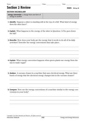Interactive textbook ch. 9 energy and energy resources | PDF