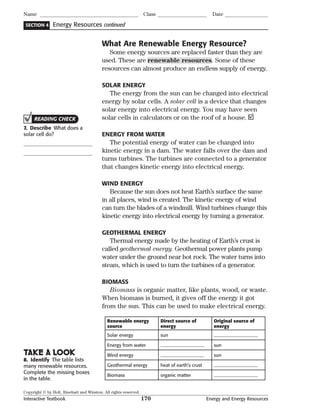Interactive textbook ch. 9 energy and energy resources | PDF