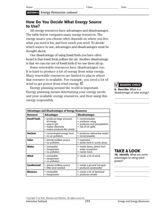 Interactive textbook ch. 9 energy and energy resources | PDF
