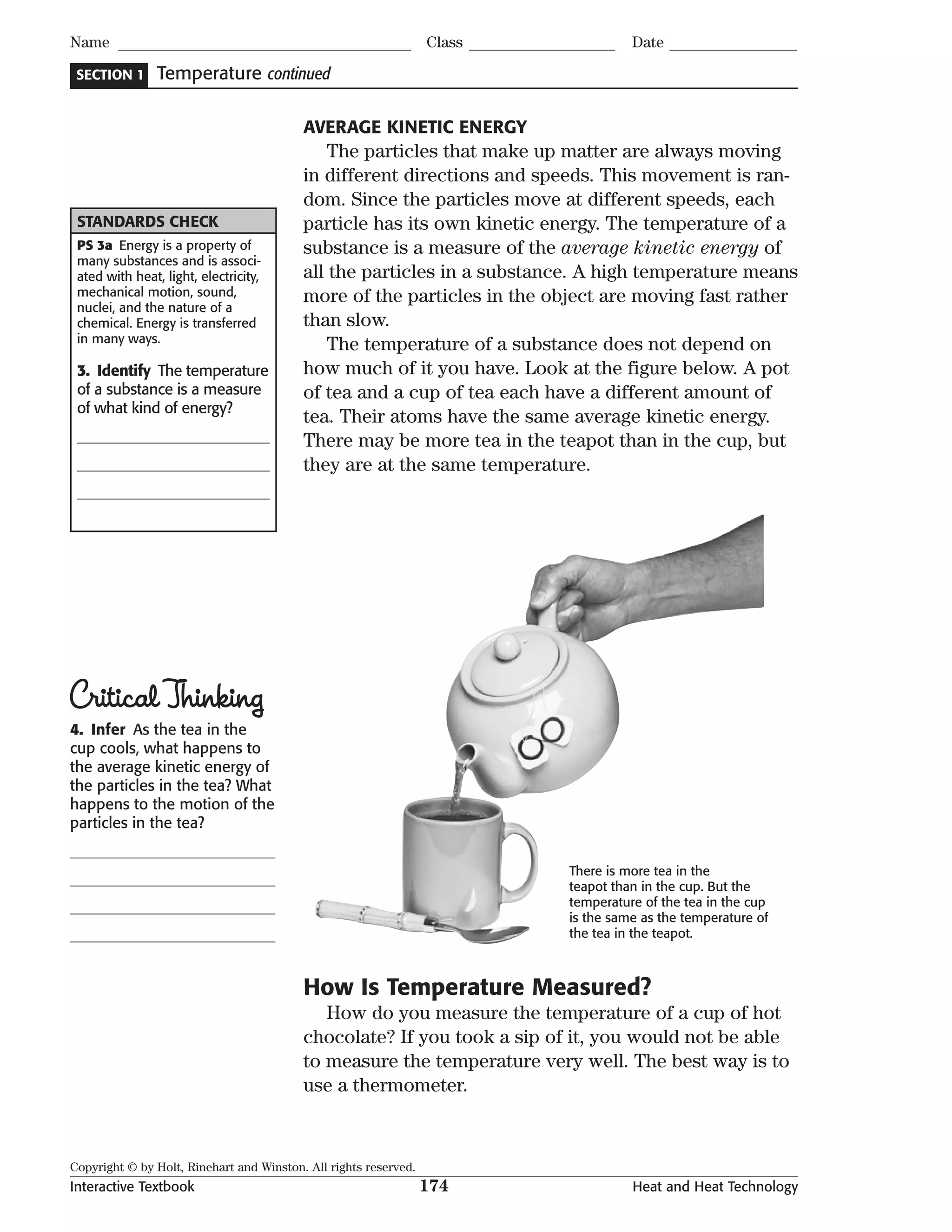 Interactive textbook ch. 10 heat and heat technology | PDF
