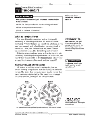 Interactive textbook ch. 10 heat and heat technology | PDF