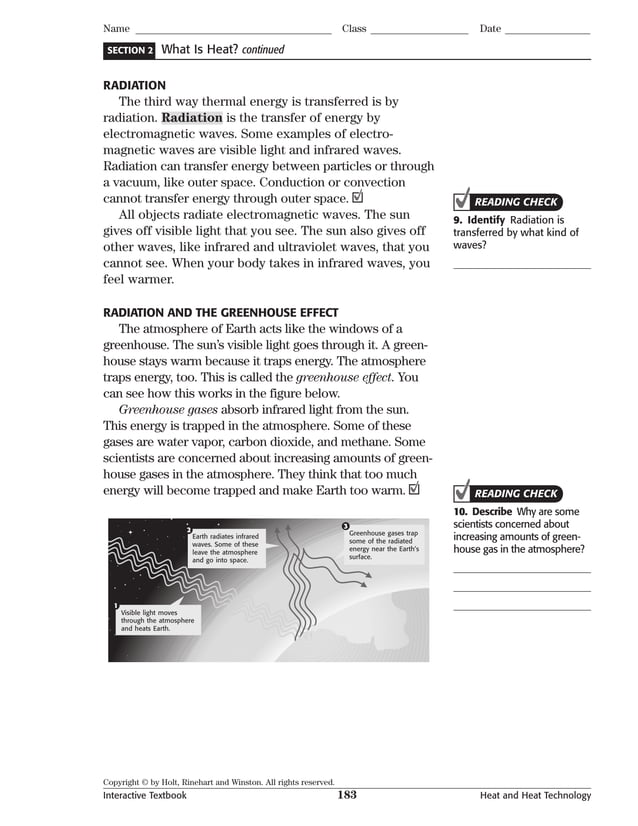 Interactive textbook ch. 10 heat and heat technology | PDF