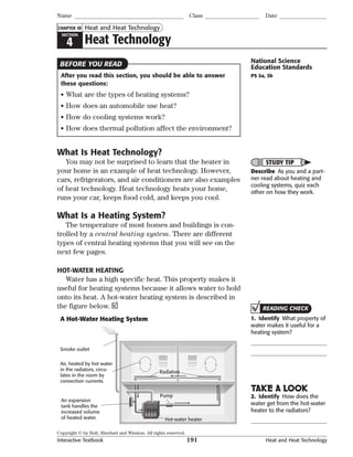 Interactive textbook ch. 10 heat and heat technology | PDF