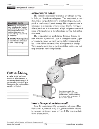 Interactive textbook ch. 10 heat and heat technology | PDF