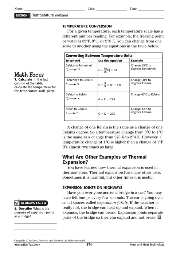 Interactive textbook ch. 10 heat and heat technology | PDF