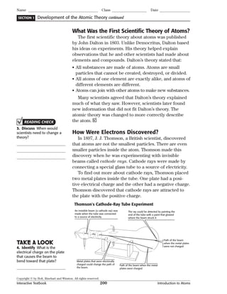 Interactive textbook ch. 11 introduction to atoms | PDF
