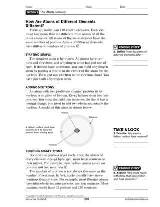 Interactive textbook ch. 11 introduction to atoms | PDF
