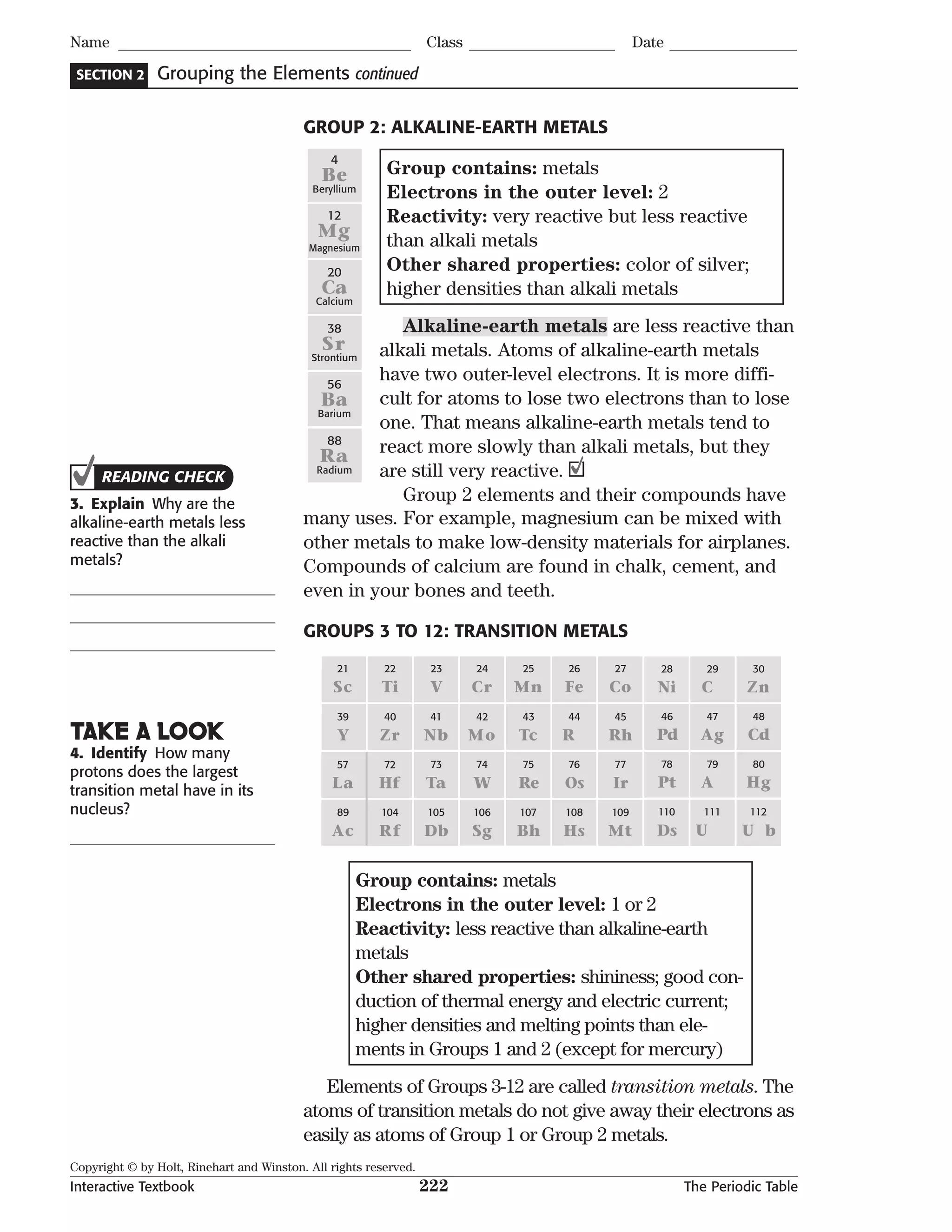 Interactive textbook ch. 12 periodic table | PDF