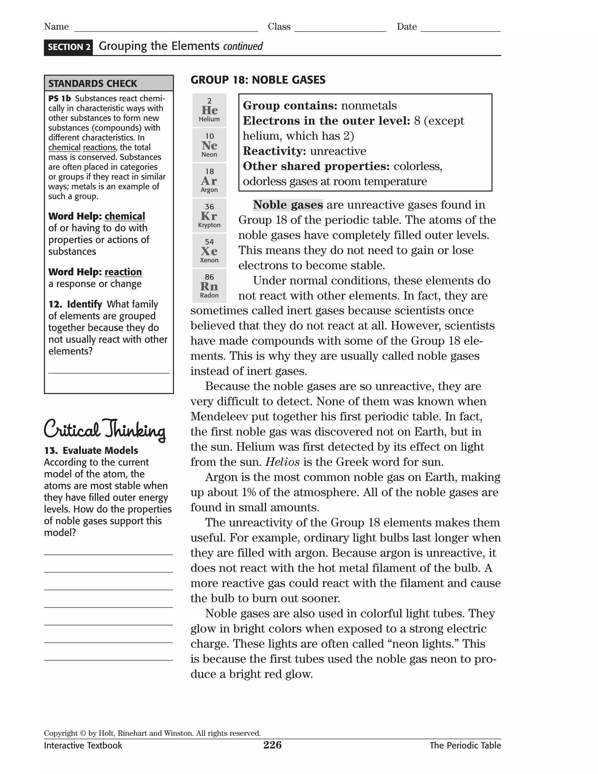Interactive textbook ch. 12 periodic table | PDF