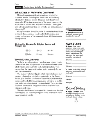 Interactive textbook ch. 13 chemical bonding | PDF