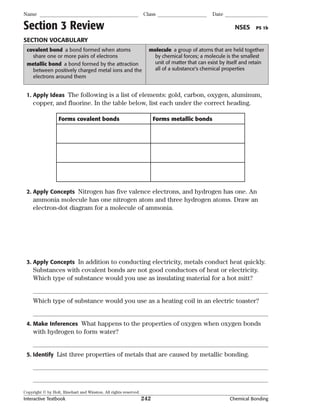 Interactive textbook ch. 13 chemical bonding | PDF