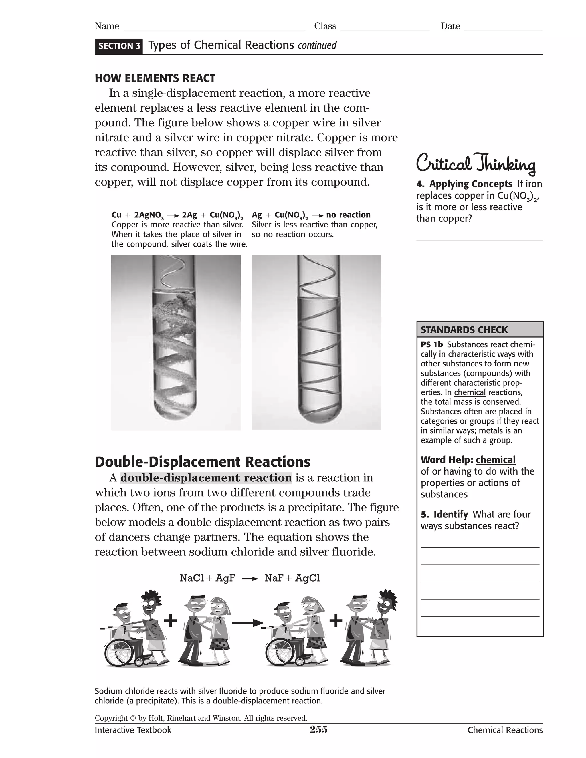 Interactive textbook ch. 14 chemical reactions | PDF