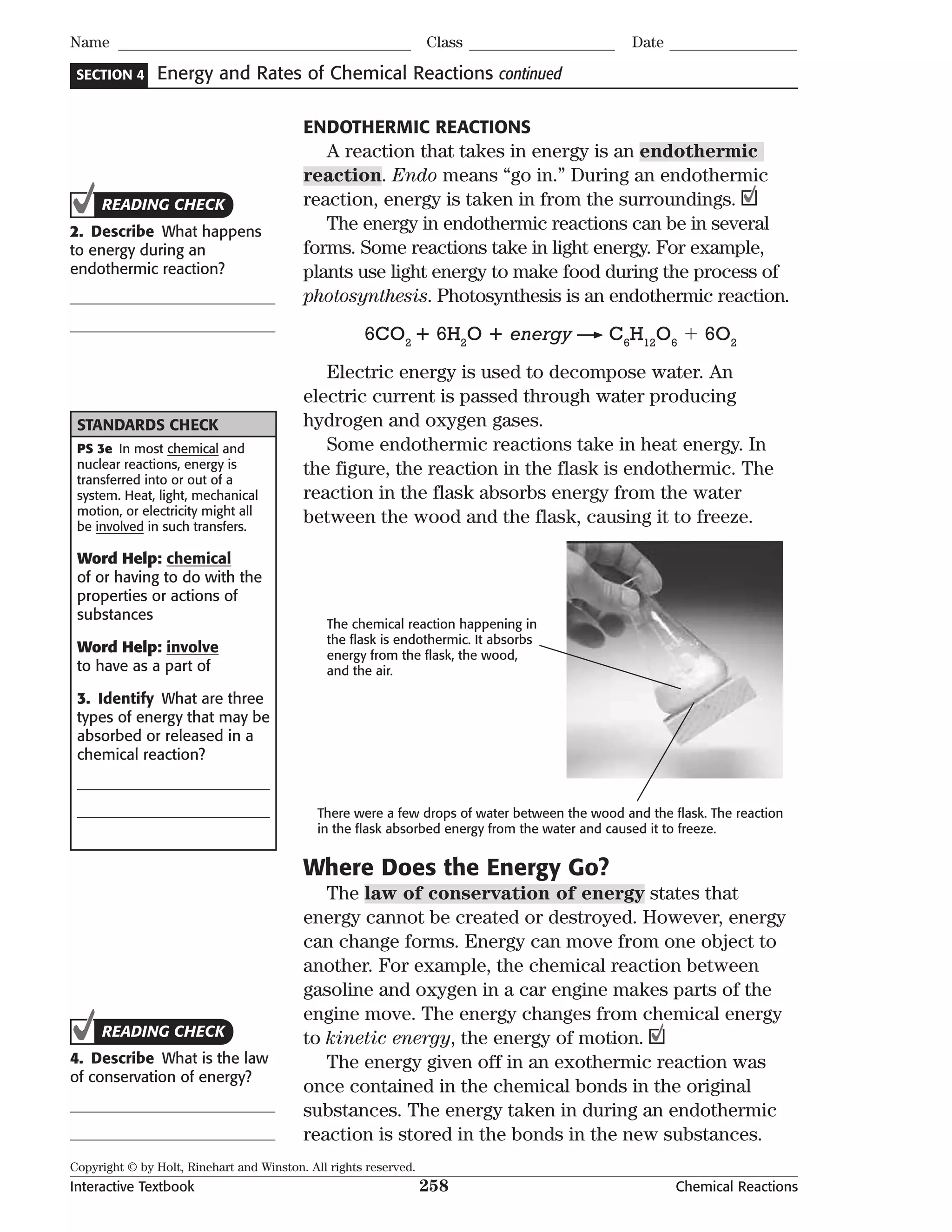 Interactive textbook ch. 14 chemical reactions | PDF