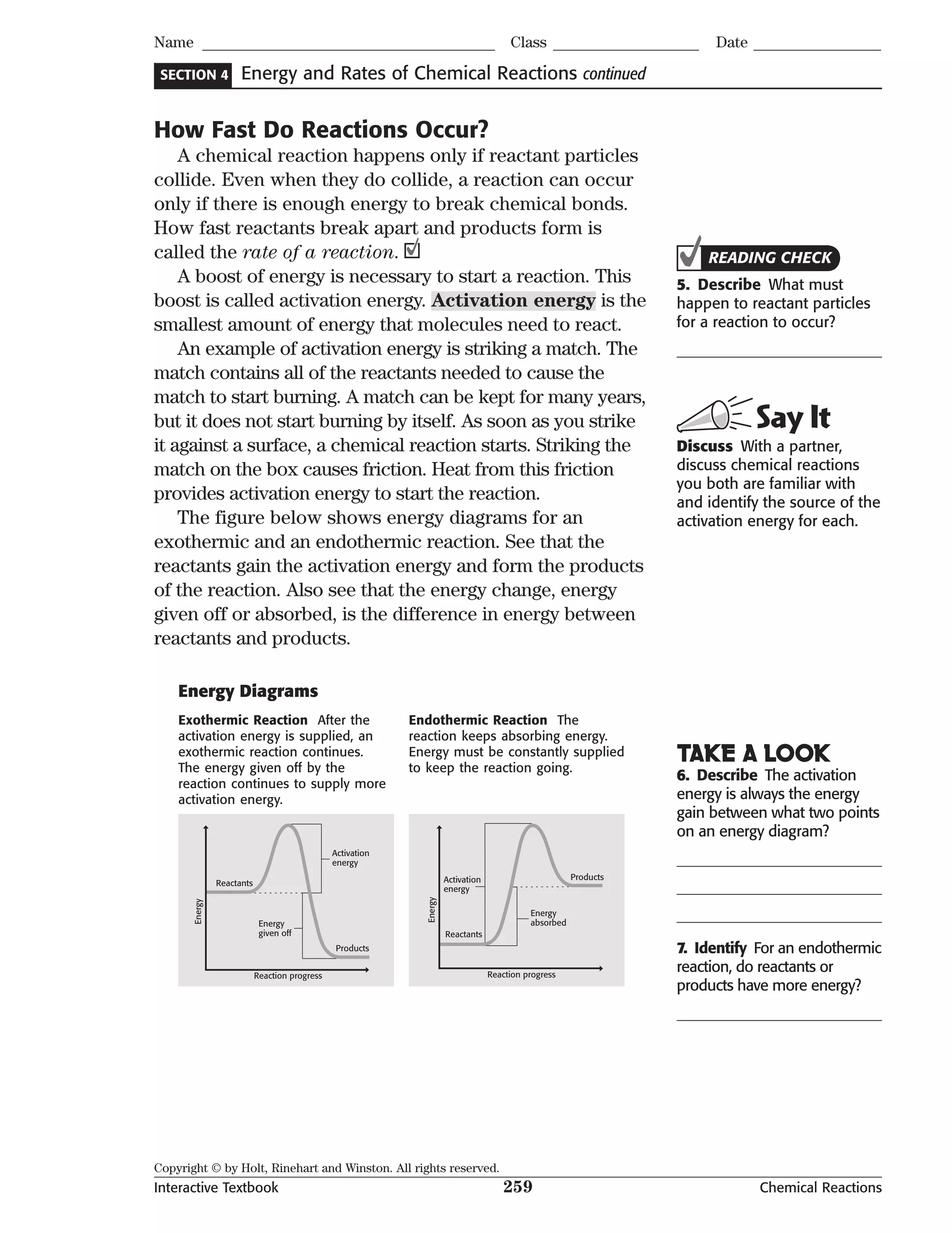 Interactive textbook ch. 14 chemical reactions | PDF