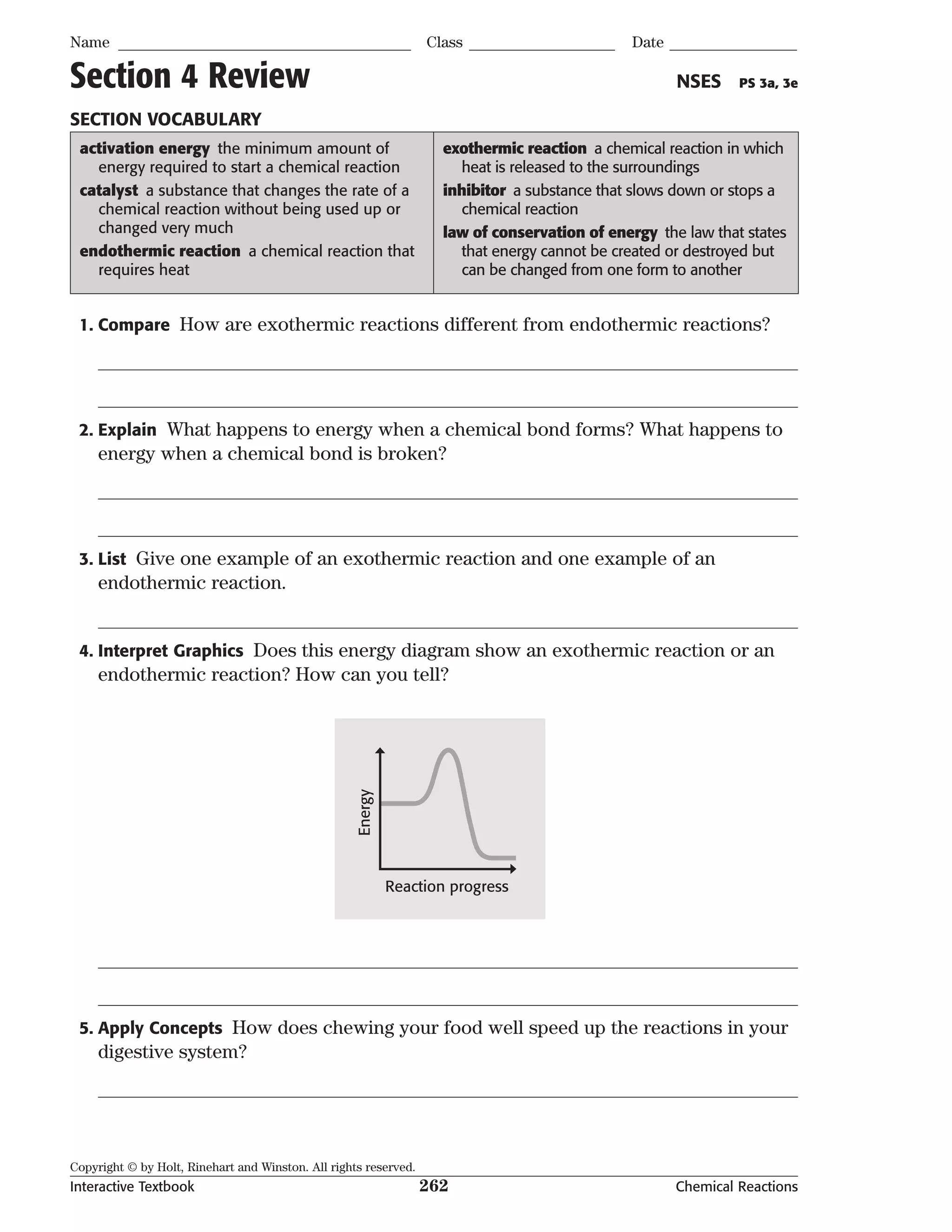 Interactive textbook ch. 14 chemical reactions | PDF