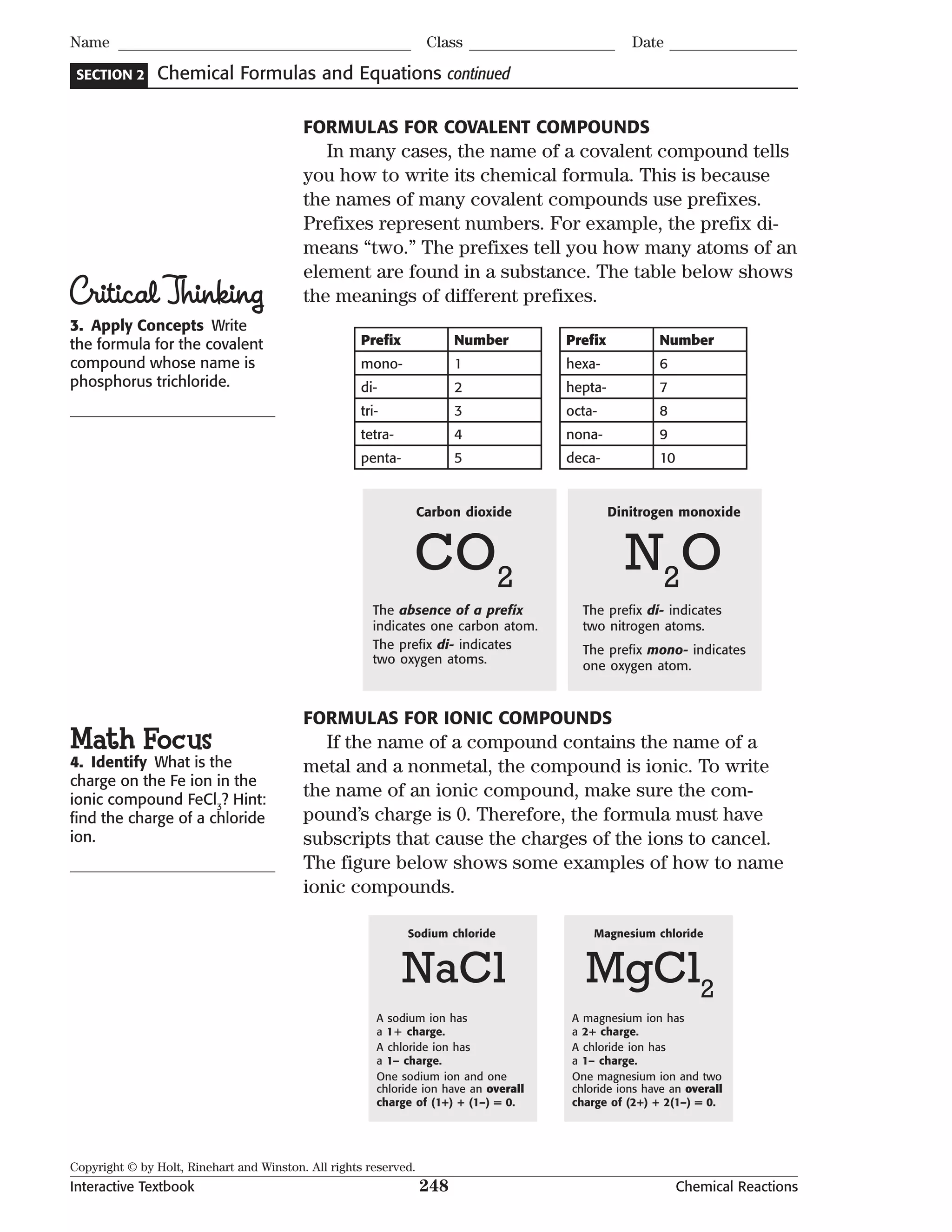 Interactive textbook ch. 14 chemical reactions | PDF