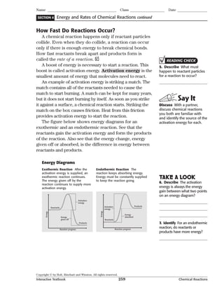 Interactive textbook ch. 14 chemical reactions | PDF