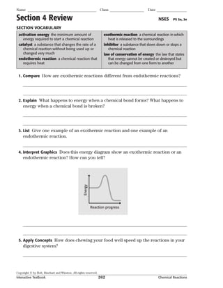 Interactive textbook ch. 14 chemical reactions | PDF
