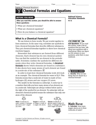 Interactive textbook ch. 14 chemical reactions | PDF