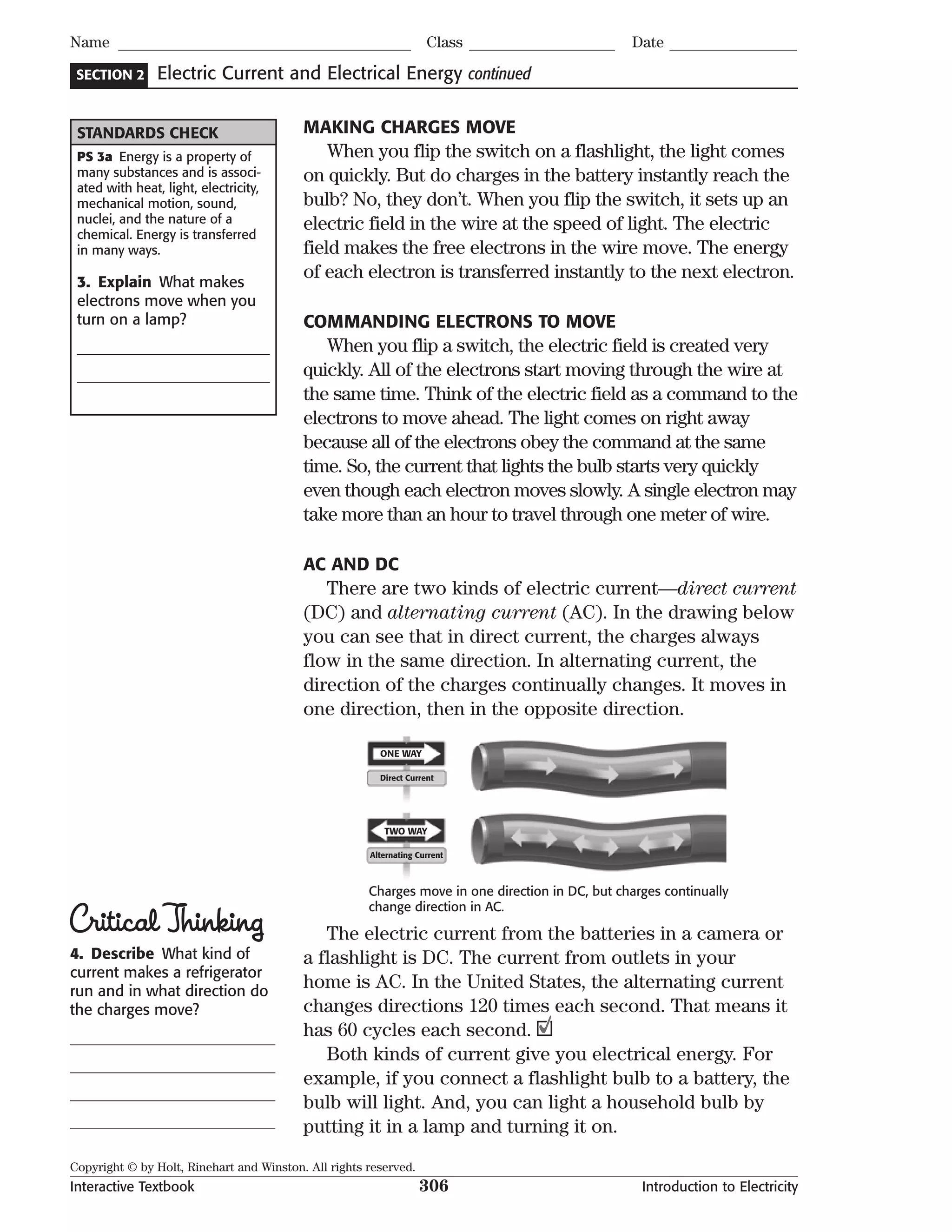 Interactive textbook ch. 17 introduction to electricity | PDF