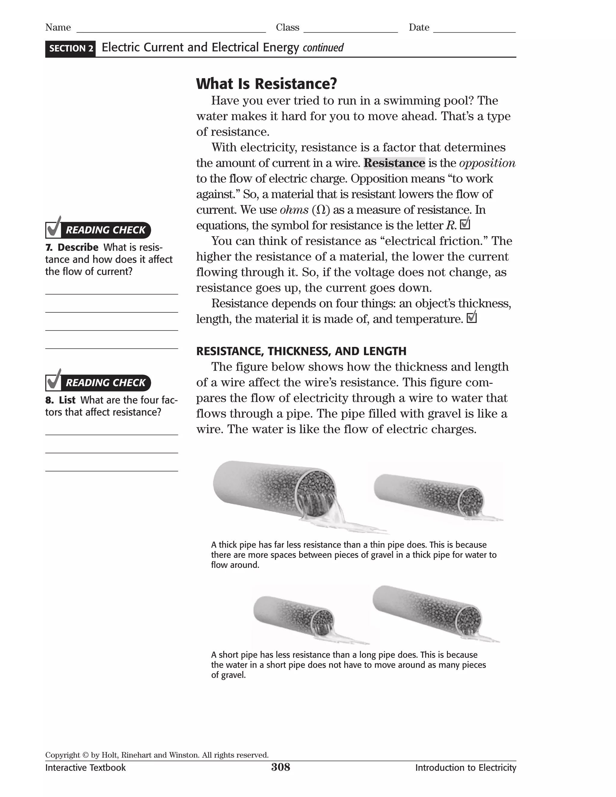 Interactive textbook ch. 17 introduction to electricity | PDF