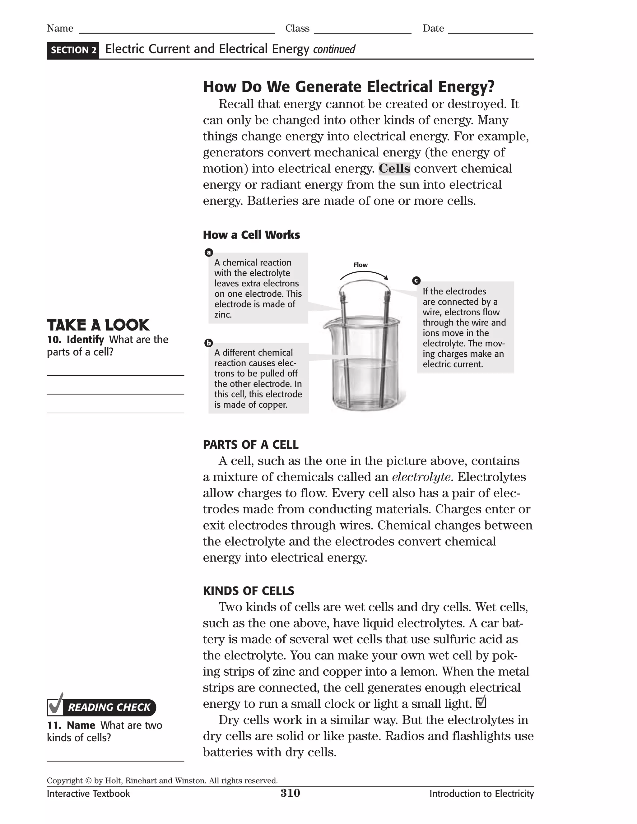 Interactive textbook ch. 17 introduction to electricity | PDF